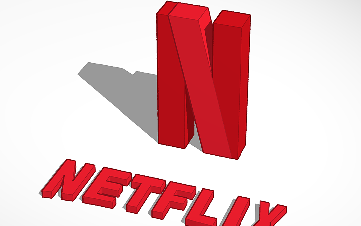 3D design NETFLIX logo - Tinkercad