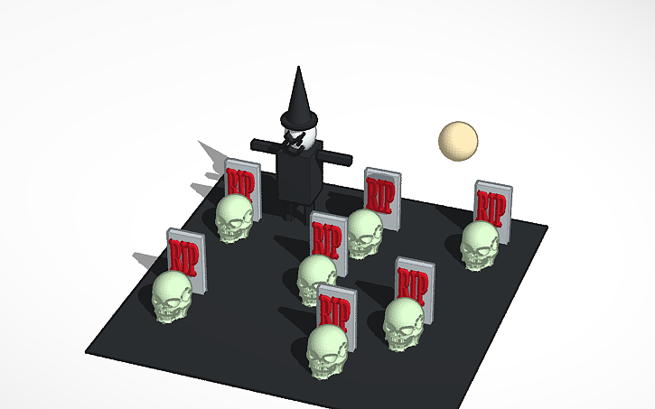 3d Design Spooky Scene Tinkercad