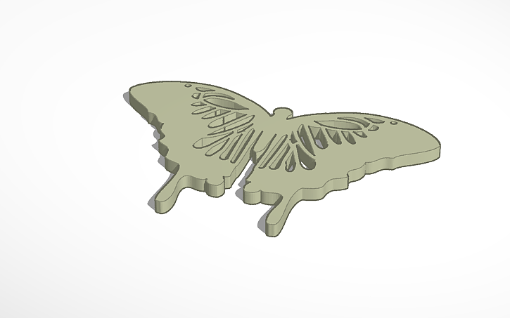3D design mariposa calada - Tinkercad