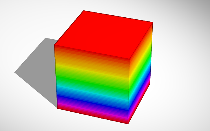 3D design Rainbow Gradient Block - Tinkercad