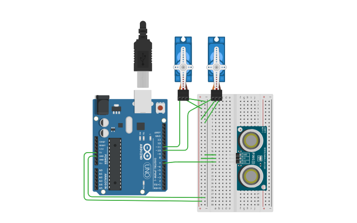 Circuit design Auto door Ex | Tinkercad