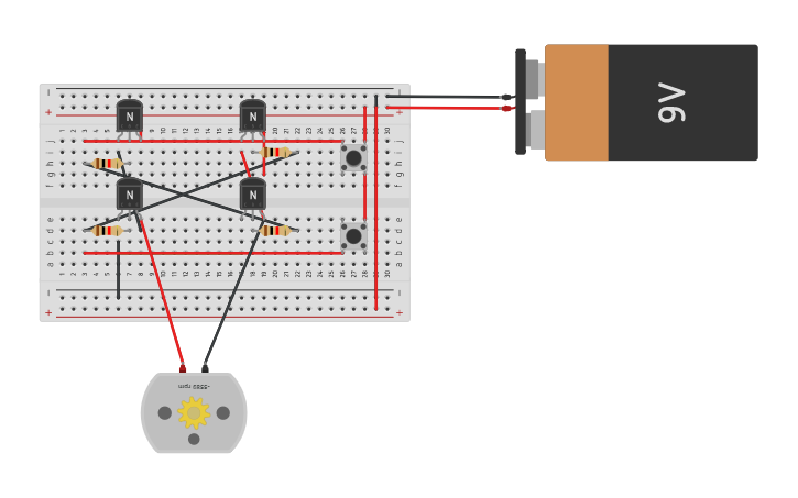 Circuit Design Transistores Tinkercad
