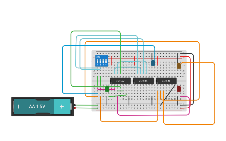 Circuit design 2 to 4 bit Decoder | Tinkercad