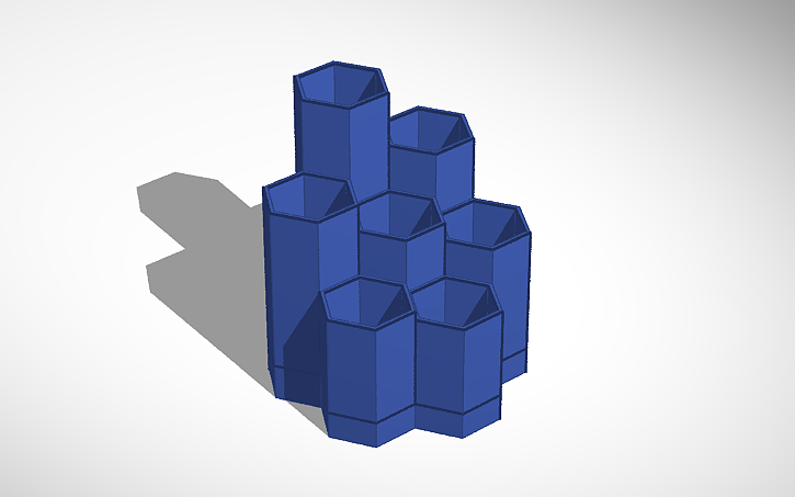 3D design Honeycomb pencil holder - Tinkercad