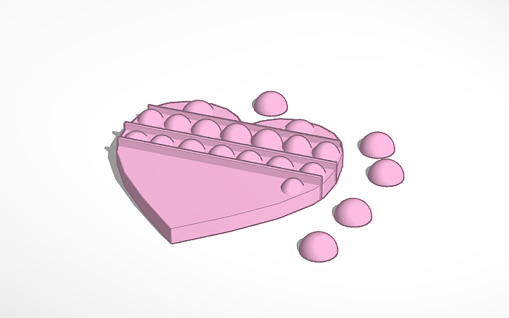 3D design Pink Heart Pop It | Tinkercad