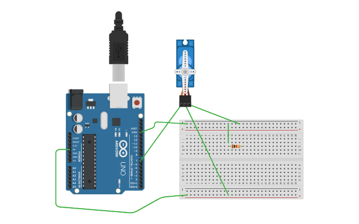 Circuit Design Motor Servo Tinkercad