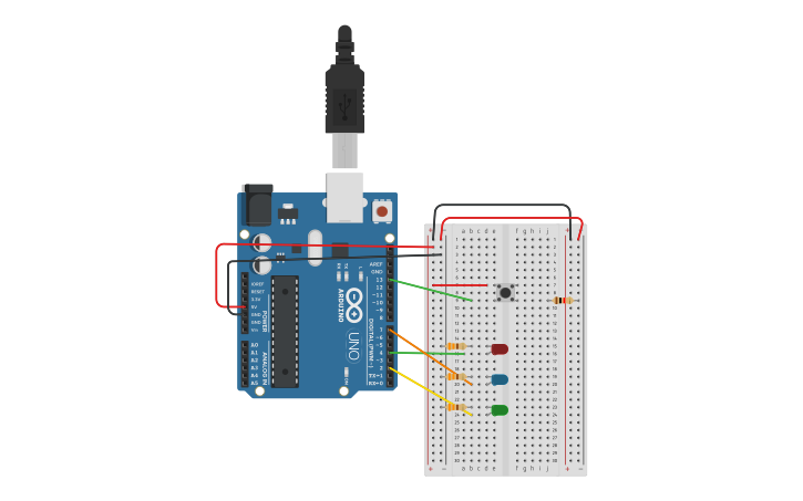 Circuit design boton practica - Tinkercad