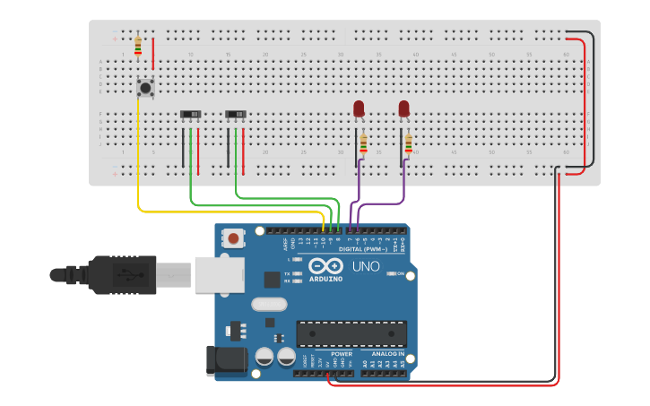 Circuit design JK Flip-Flop - Tinkercad