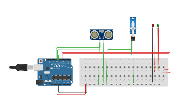 Circuit design tugas prak arduino david parulian siburian 198120061 | Tinkercad