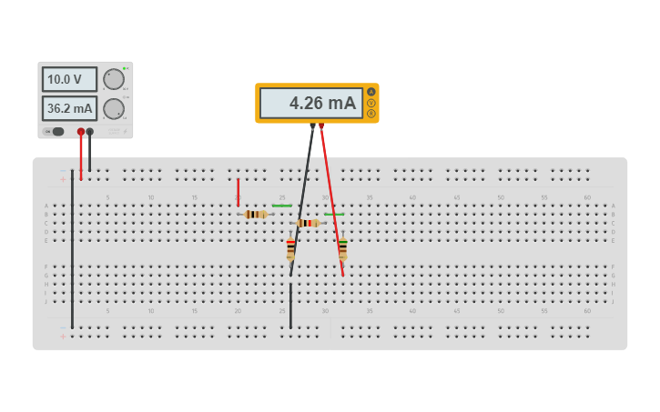 Circuit design CIRCUITO #1 ACTIVIDAD 1 | Tinkercad