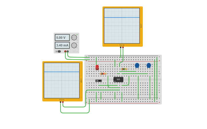 Circuit design Monostable Multivibrator - Tinkercad