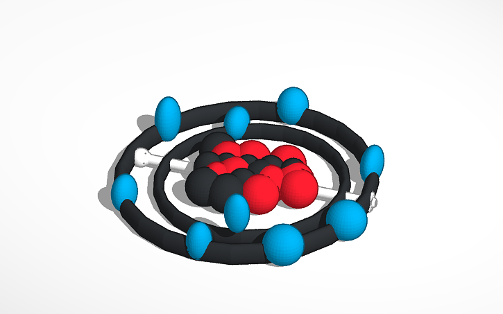 3D design Copy of Bohr Atomic Model of a nitrogen atom - Tinkercad
