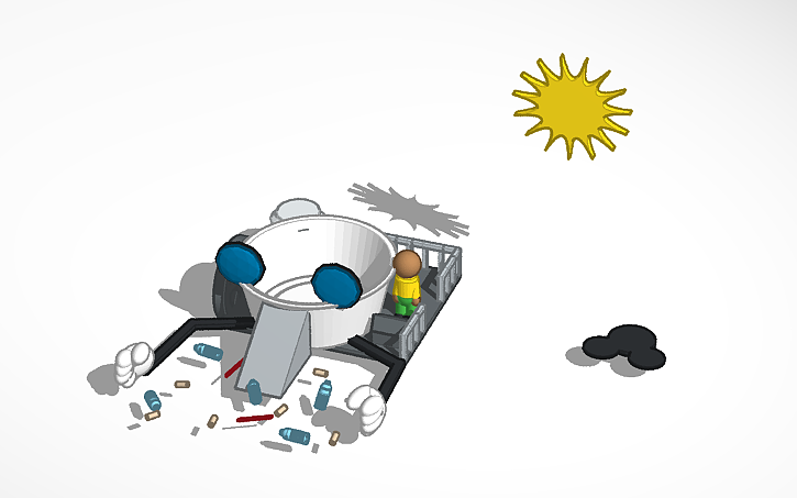 3D design Mickey the Trash Collector - Tinkercad