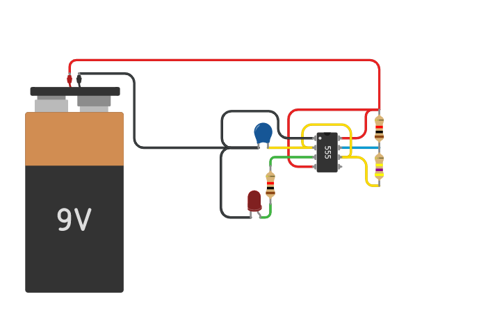 Circuit design 555 IC Demo - Tinkercad