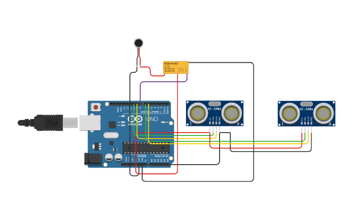 Circuit design Object detection with vibration actuator - Tinkercad