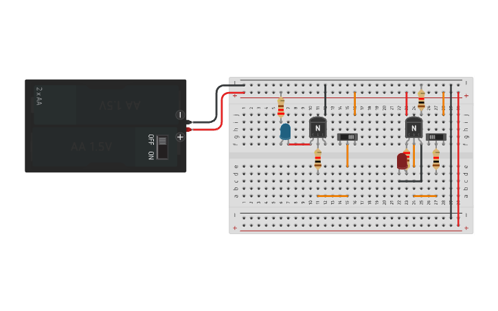 Circuit design Buffer and inverter gate - Tinkercad