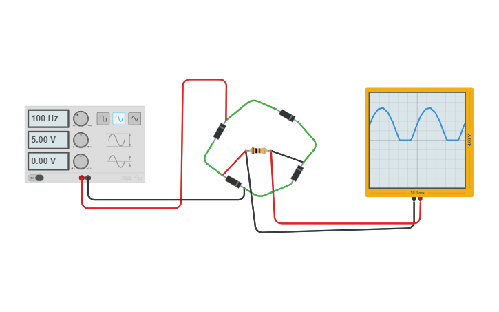 Circuit design Copy of Full wave rectifier - Tinkercad