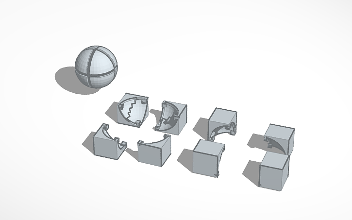 3D design 2x2 Rubik's cube WORKING!!! [Done] - Tinkercad