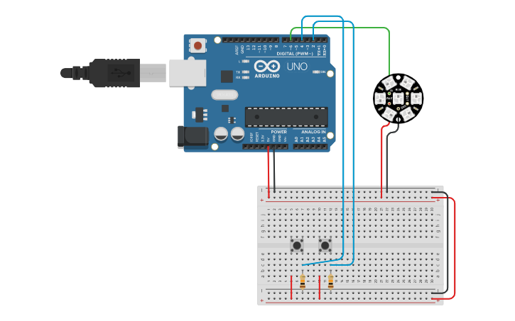 Circuit design Control NeoPixel | Tinkercad
