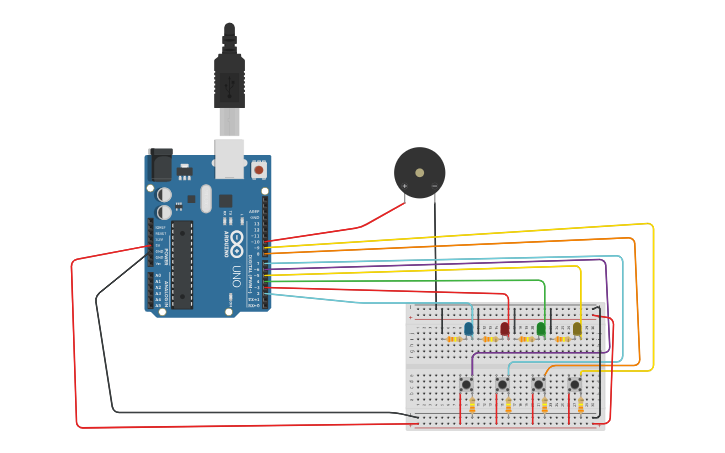 Circuit Design Simon Dice Tinkercad