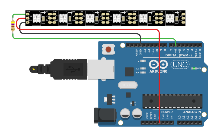 Circuit design LB 8(RGB-NeoPixel) - Tinkercad