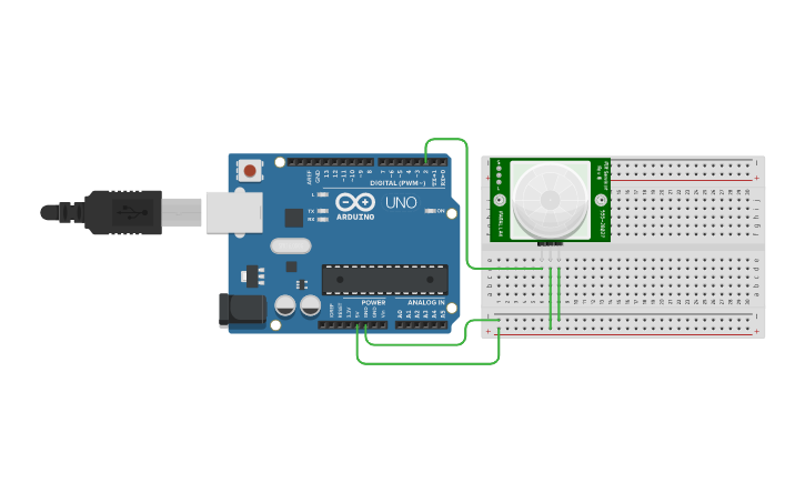 Circuit Design Sensor Pir Tinkercad