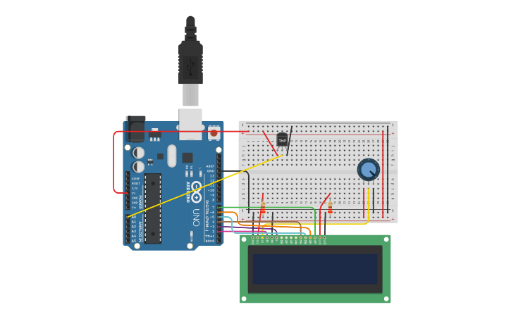 Circuit design LCD - Tinkercad