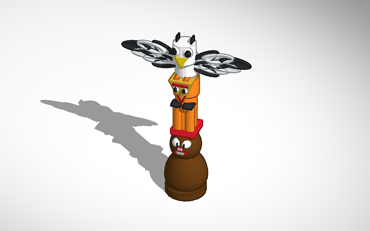 3D design scary animal totem pole | Tinkercad