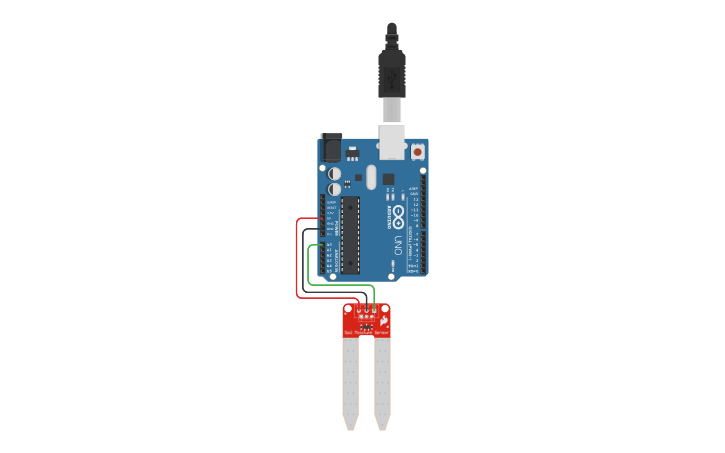 Circuit design Umidade do Solo - Tinkercad