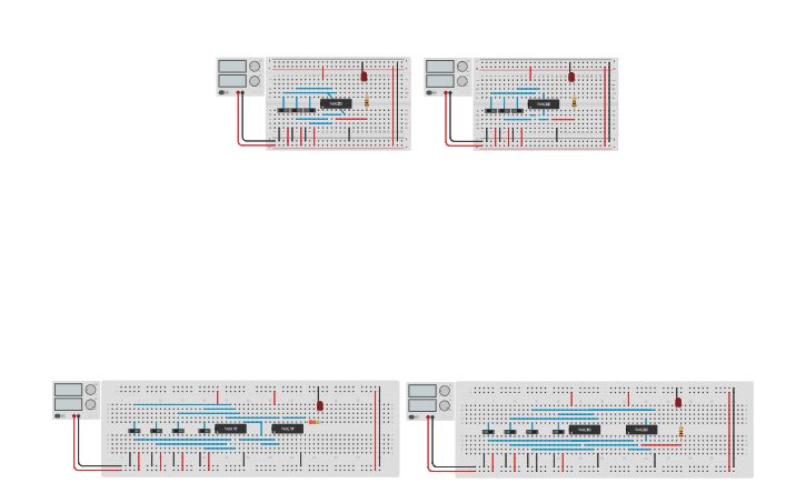 Circuit design Exp 3 : Expression using NAND/NOR | Tinkercad