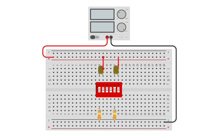 Circuit design Dip Switch - Tinkercad