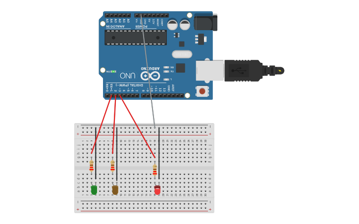 Circuit design Semaforo veicolare con Arduino graziotti - Tinkercad