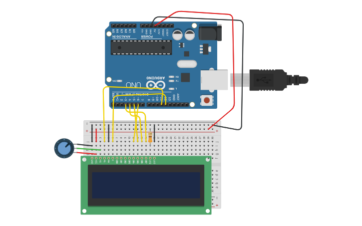 Circuit design LCD - Tinkercad