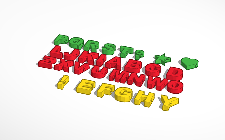 3D design letter beads - Tinkercad