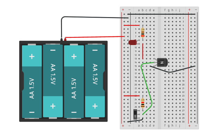 Circuit design NPN demonstration | Tinkercad