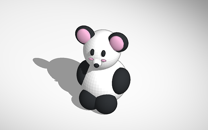 3D design Kawaii panda eating oreo - Tinkercad