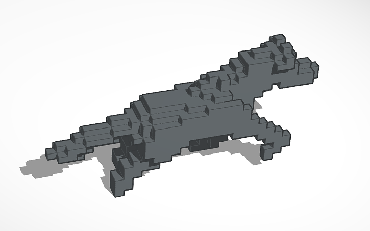 3D design Gray Wolf - Voxel | Tinkercad