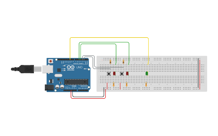 Circuit design Porta NOR com Arduíno - LAB ELOESP - Tinkercad