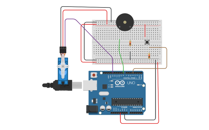 Circuit design PushButton Circuit - Tinkercad