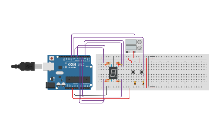 Circuit design DISPLAY LED DE 7 SEGMENTOS | Tinkercad Circuit design DISPLAY LED DE 7 SEGMENTOS | Tinkercad