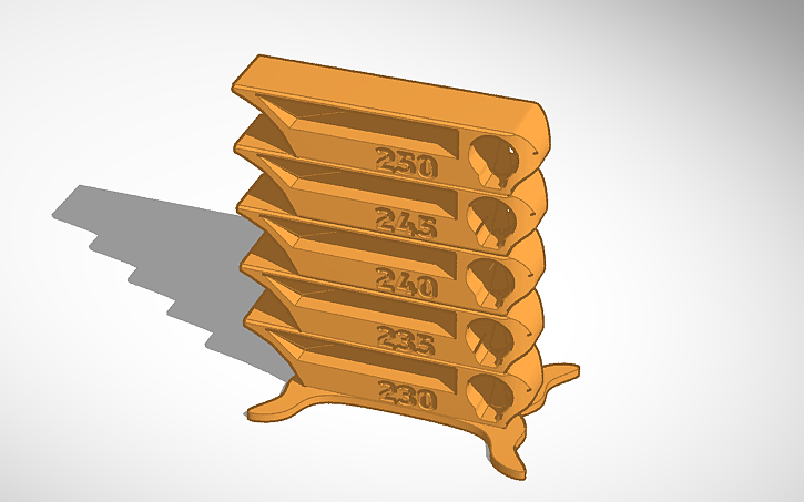 3D design temp. tower 230-250 PETG - Tinkercad