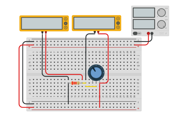 Circuit design Variable Resistance - Tinkercad