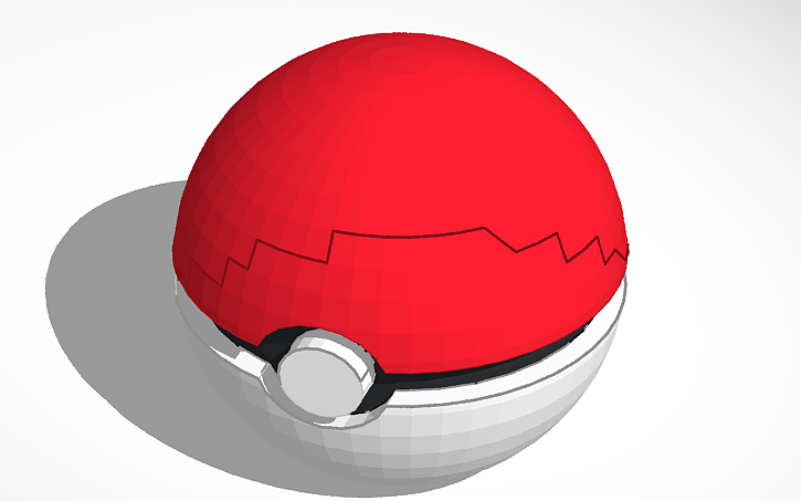 3D design poke-ball | Tinkercad