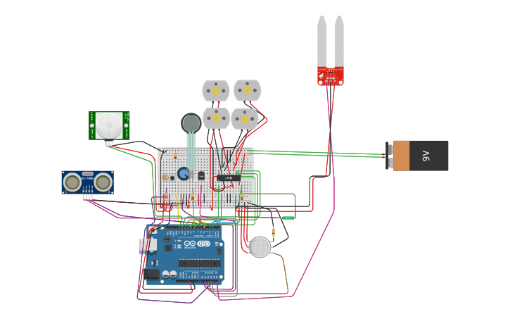 Circuit design Copy of Senzor motor | Tinkercad