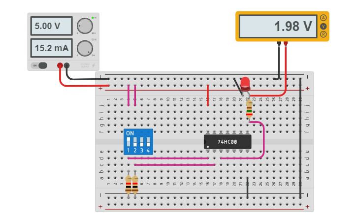 Circuit Design 7400 Tinkercad