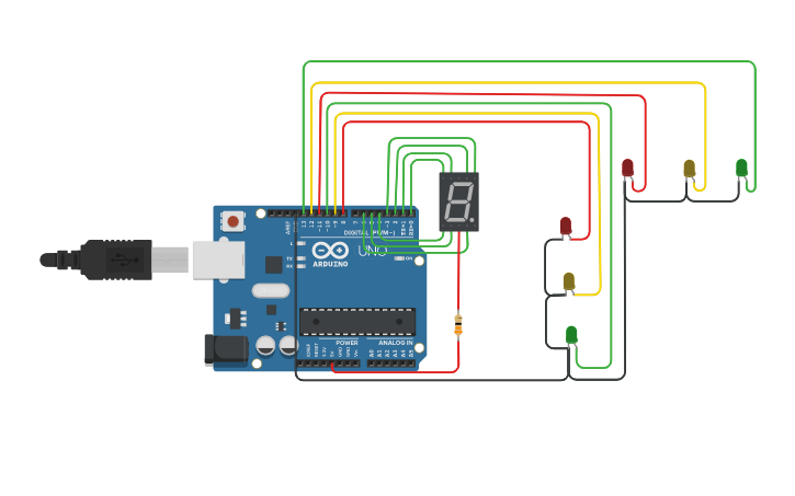 Circuit design 4.6 Two Way Traffic Light - Tinkercad