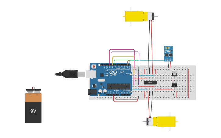Circuit design carro - Tinkercad