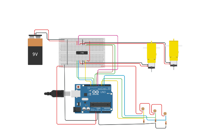 Circuit design Vehicle's Circuit - Tinkercad