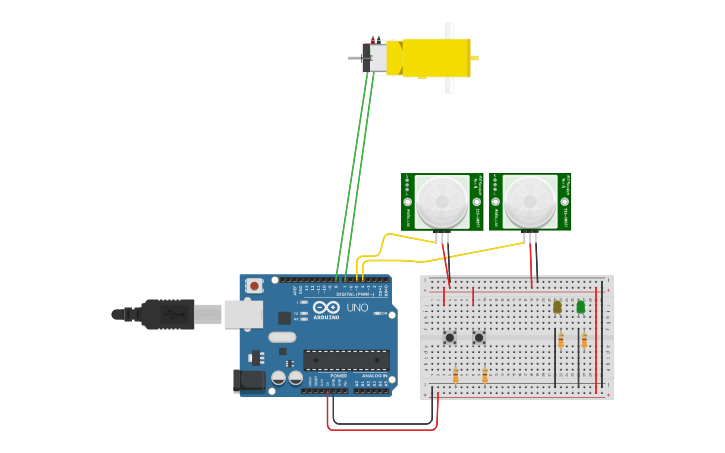 Circuit Design Sensores Movimiento Tinkercad