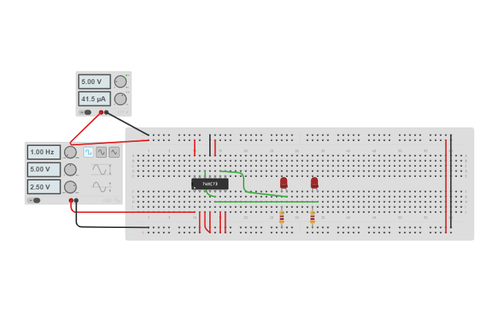 Circuit Design 2 Bit Asynchronous Up Counter Tinkercad